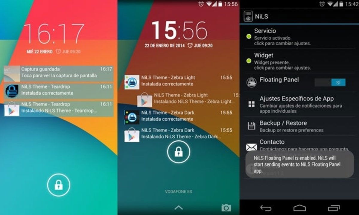 Nils Notifications Lockscreen 1.3 llega con panel flotante