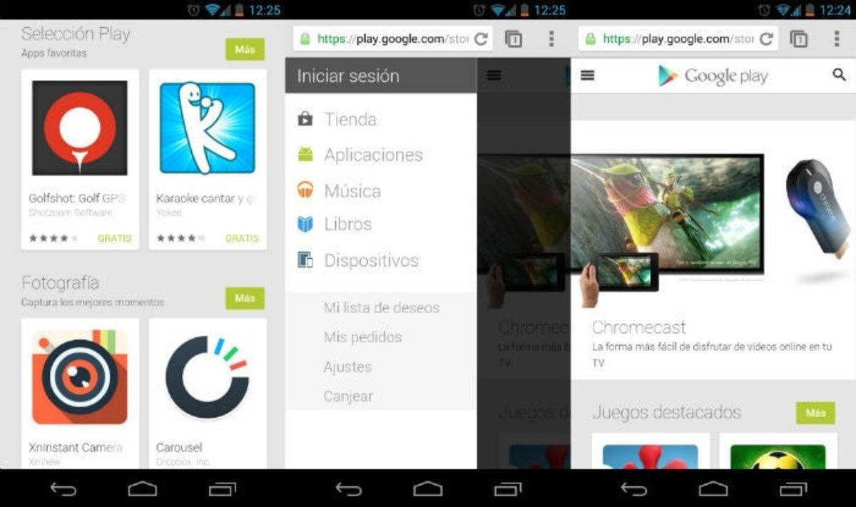 Google Play Store desde el móvil
