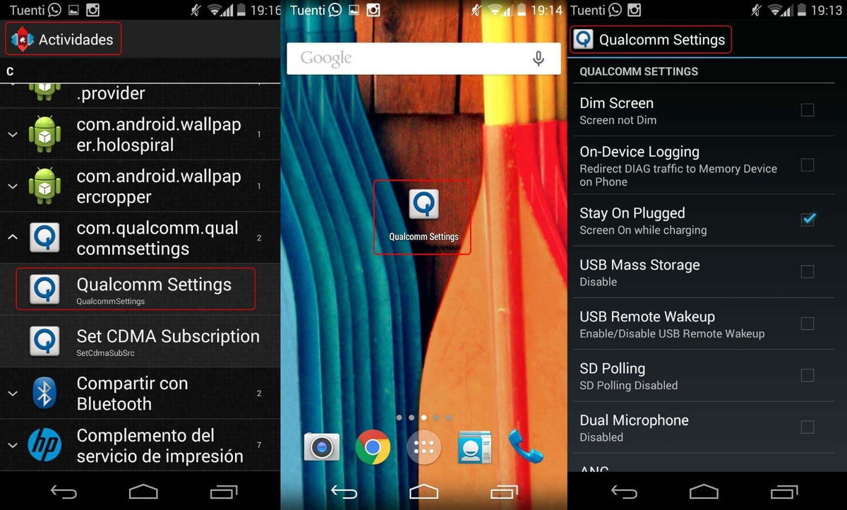 Moto G y Moto X contienen un menú oculto de Qualcomm