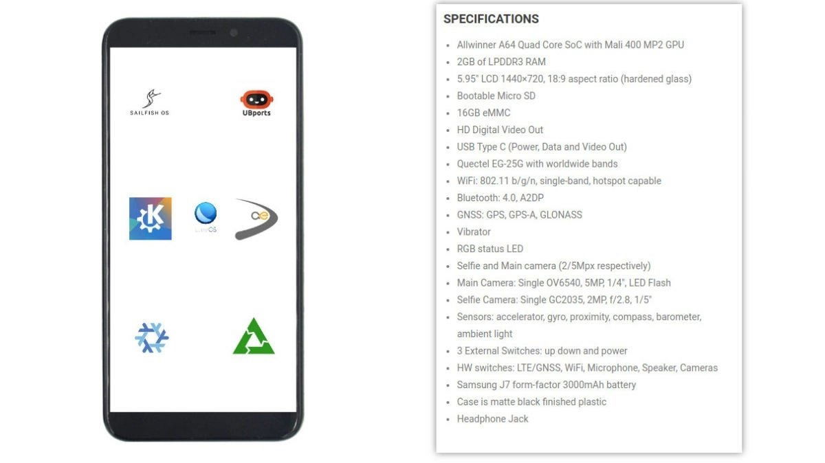 Así es el PinePhone, un smartphone no apto para todos
