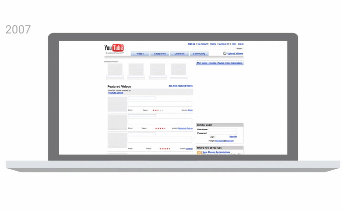 Estos han sido los cambios en el diseño de YouTube los últimos 15 años