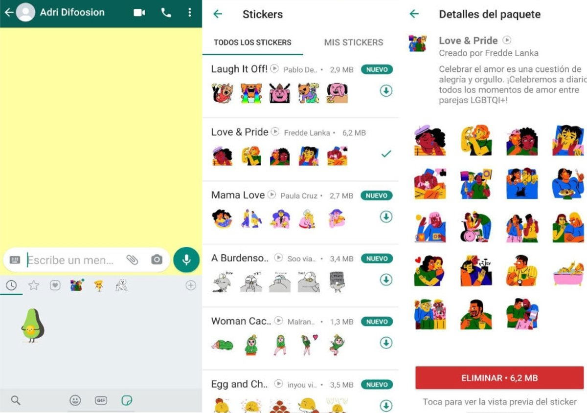 Celebra el Orgullo con este nuevo pack de stickers de WhatsApp
