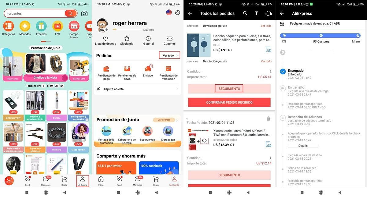Cómo localizar un paquete de AliExpress