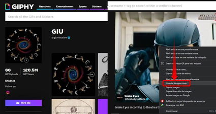 Cómo descargar un GIF de Giphy en PC y Android