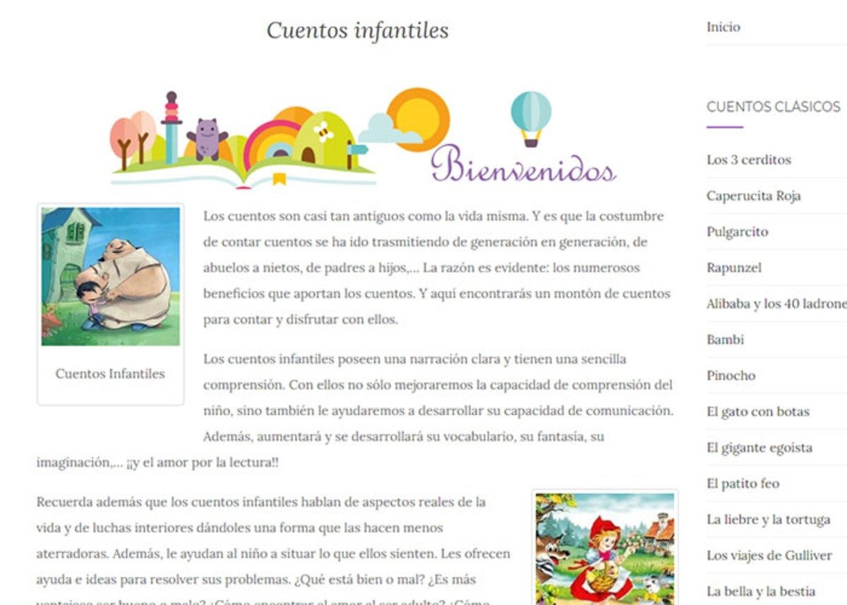 8 páginas webs con cuentos infantiles gratuitos