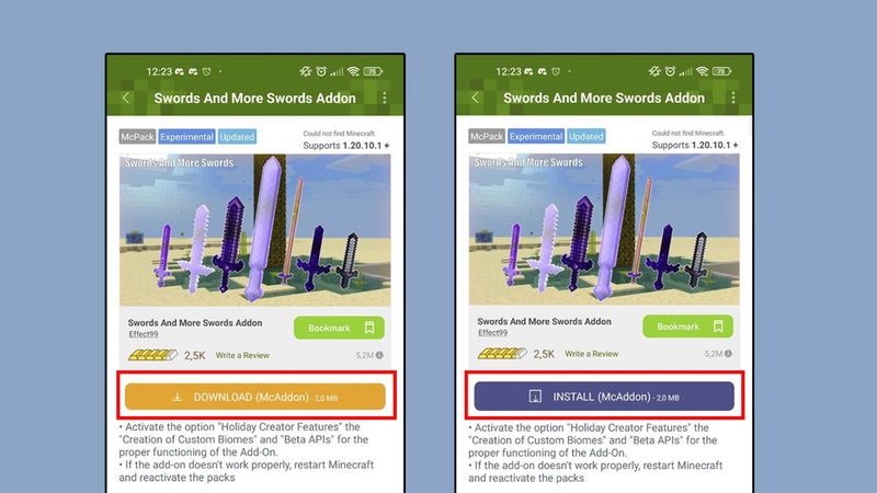 Cómo instalar MODs de Minecraft en un móvil Android