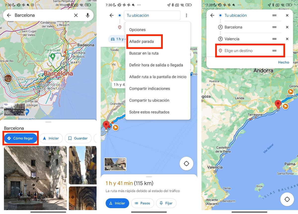 Cómo compartir una ruta de Google Maps con varias paradas