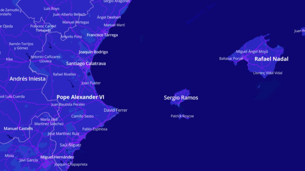 Este mapa online te permite saber quién es la persona más famosa de tu ...