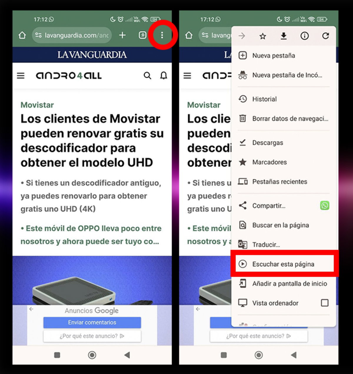 Así puedes hacer que Chrome "lea" una página web en tu móvil Android