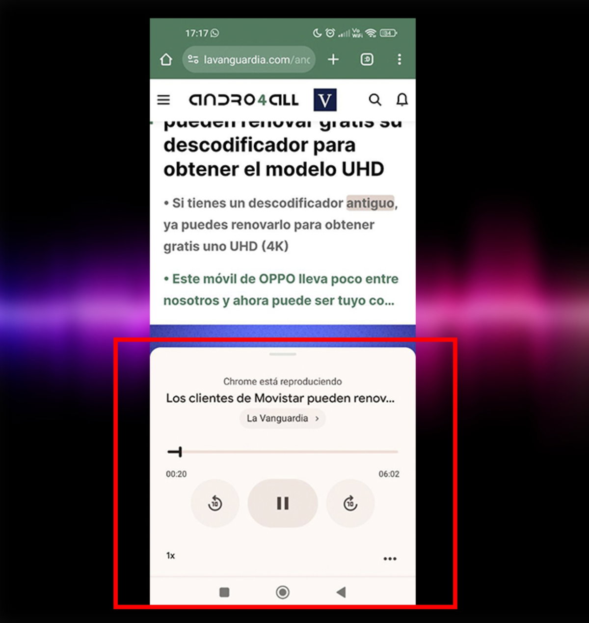 Así puedes hacer que Chrome "lea" una página web en tu móvil Android